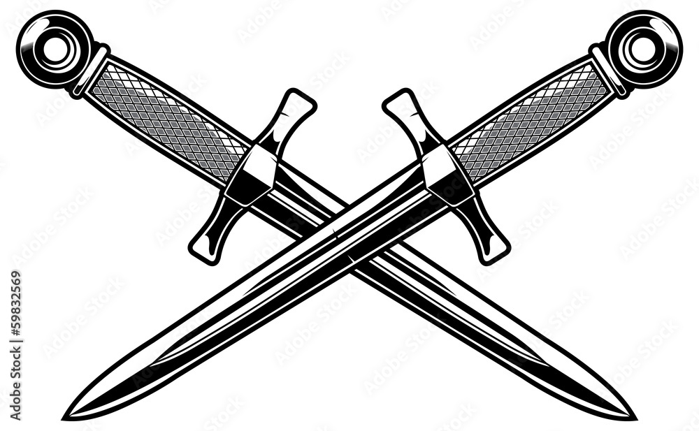 crossed dagger Stock Vector | Adobe Stock