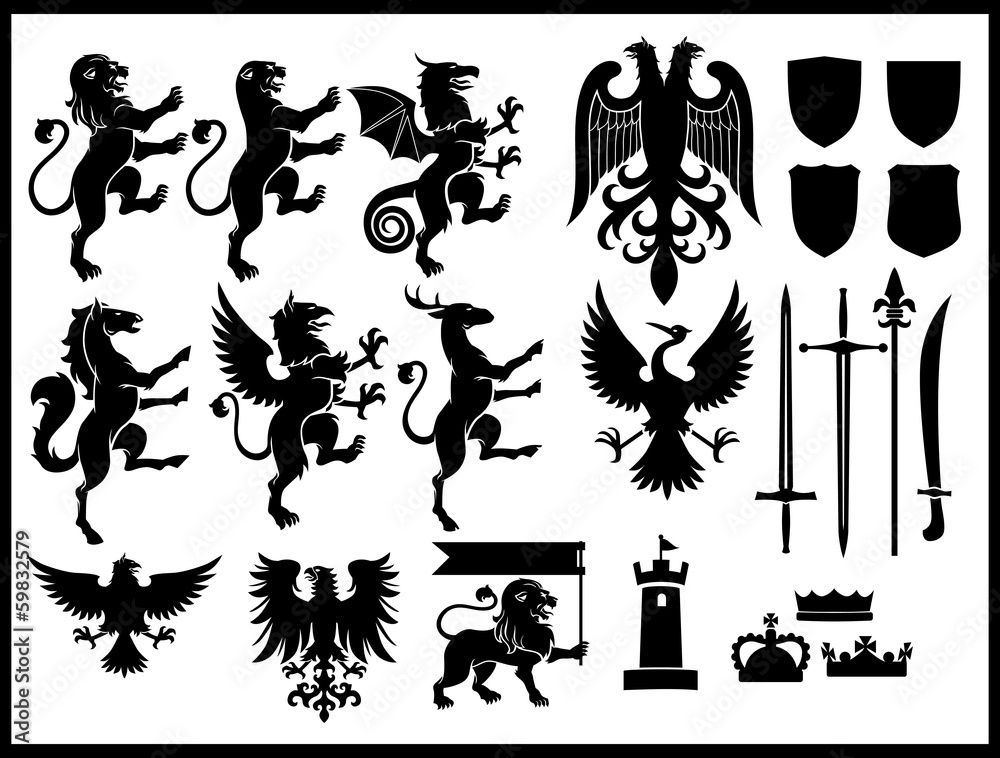 heraldry vector set Stock Vector | Adobe Stock