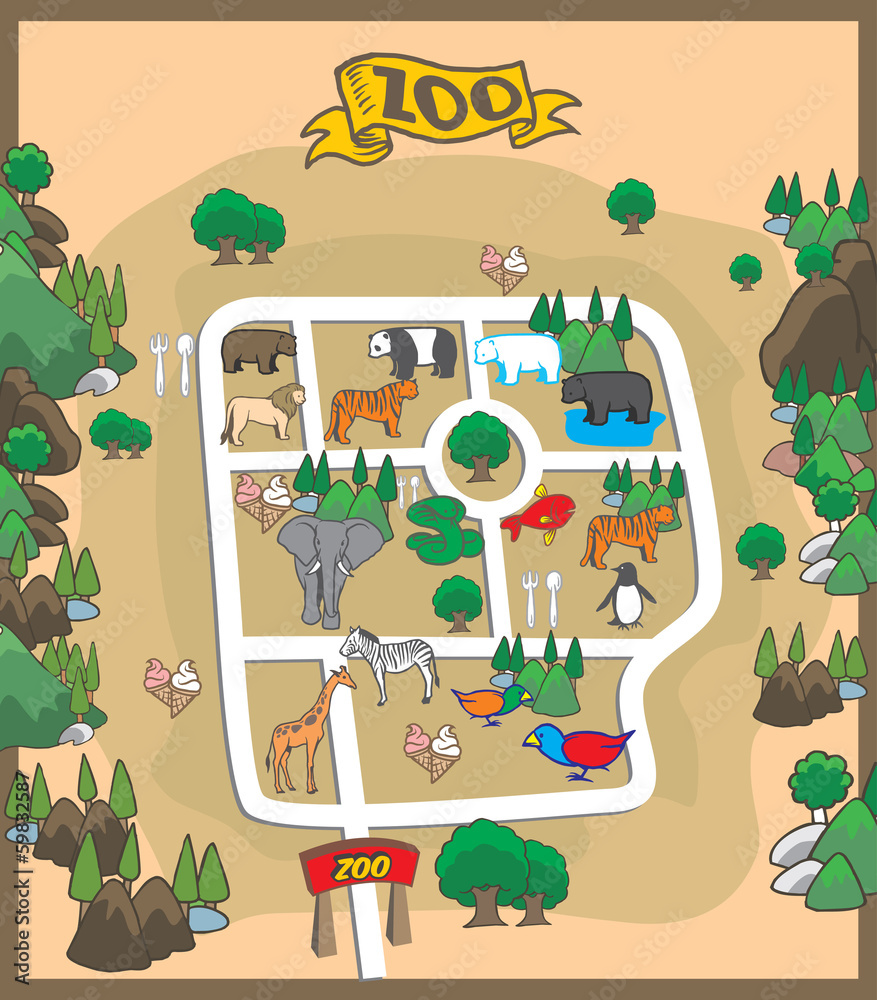 map of park Stock Vector | Adobe Stock
