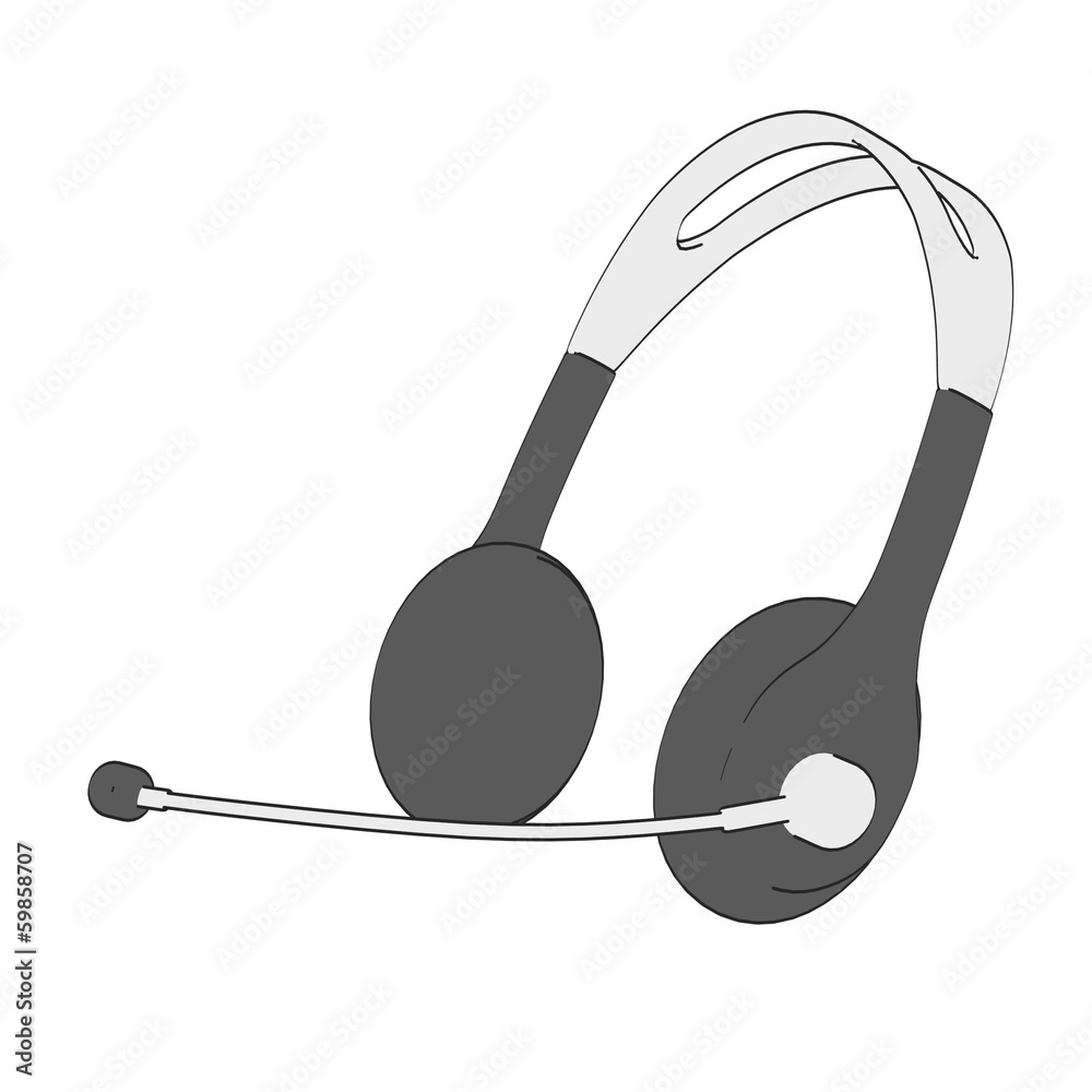 cartoon image of 2d headphones Stock Illustration | Adobe Stock