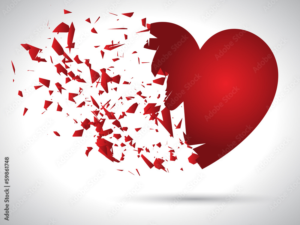 Exploding heart vector de Stock | Adobe Stock
