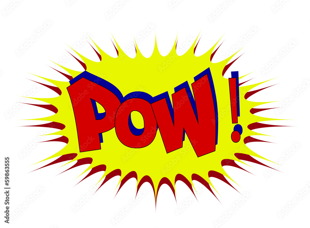 POW Comic book explosion comic sound effect Stock Vector | Adobe Stock