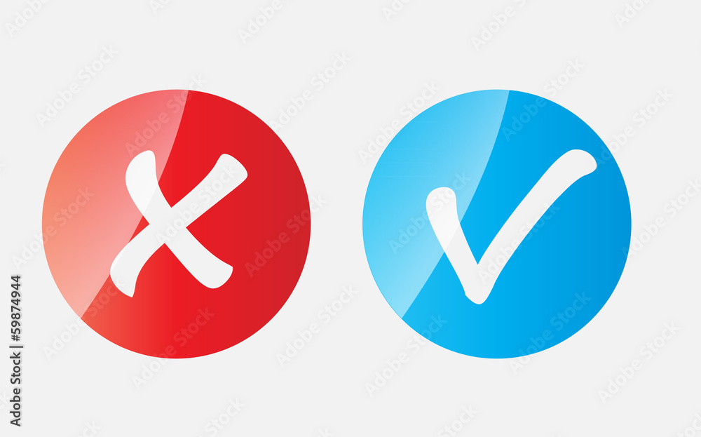Vector Red and Blue Check Mark Icons Stock Vector | Adobe Stock