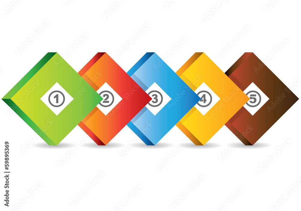 square step diagram, business process chart module Stock Vector | Adobe ...
