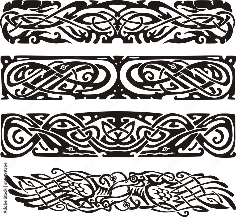 knot designs in celtic style with birds Stock Vector | Adobe Stock