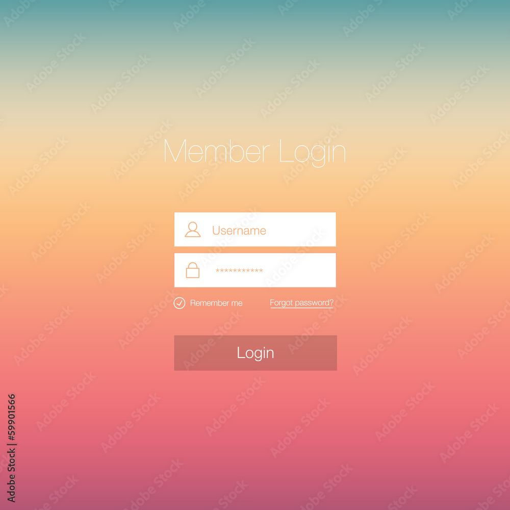 Clean Login Form Design Stock Vector | Adobe Stock