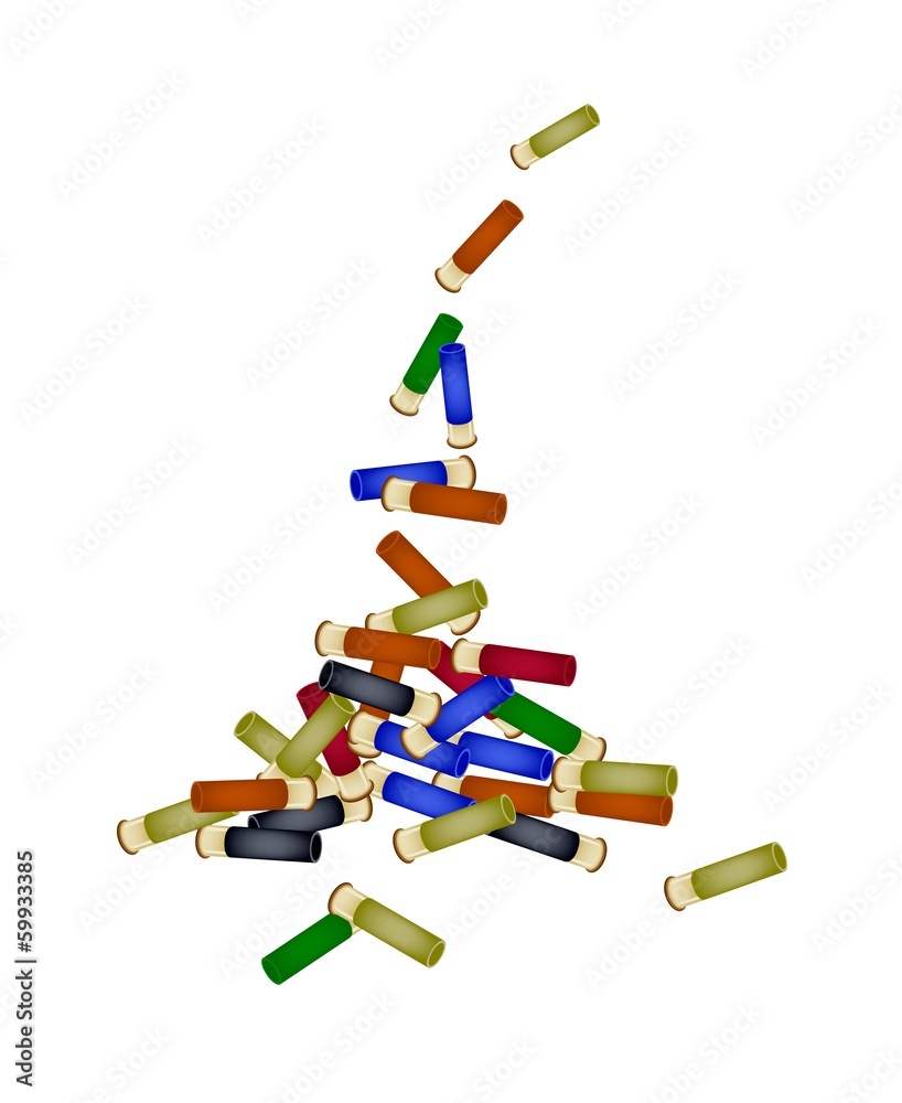Set of Shotgun Shells on White Background Stock Vector | Adobe Stock
