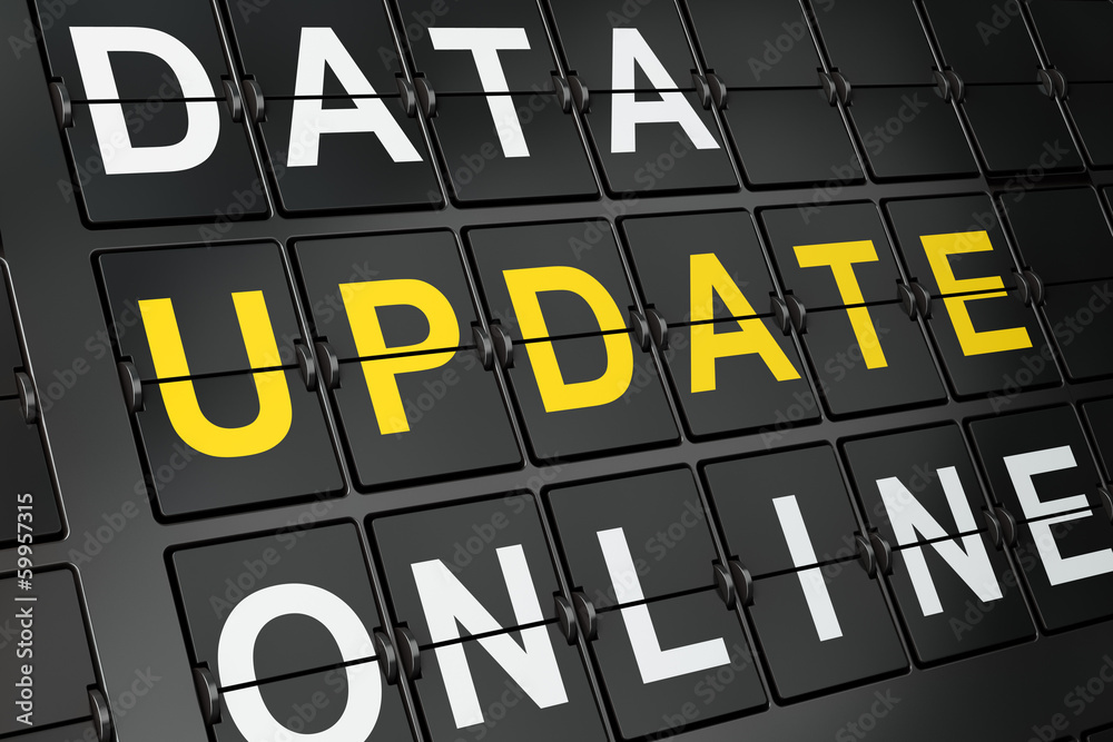 SEO web development concept: Update on airport board background Stock ...