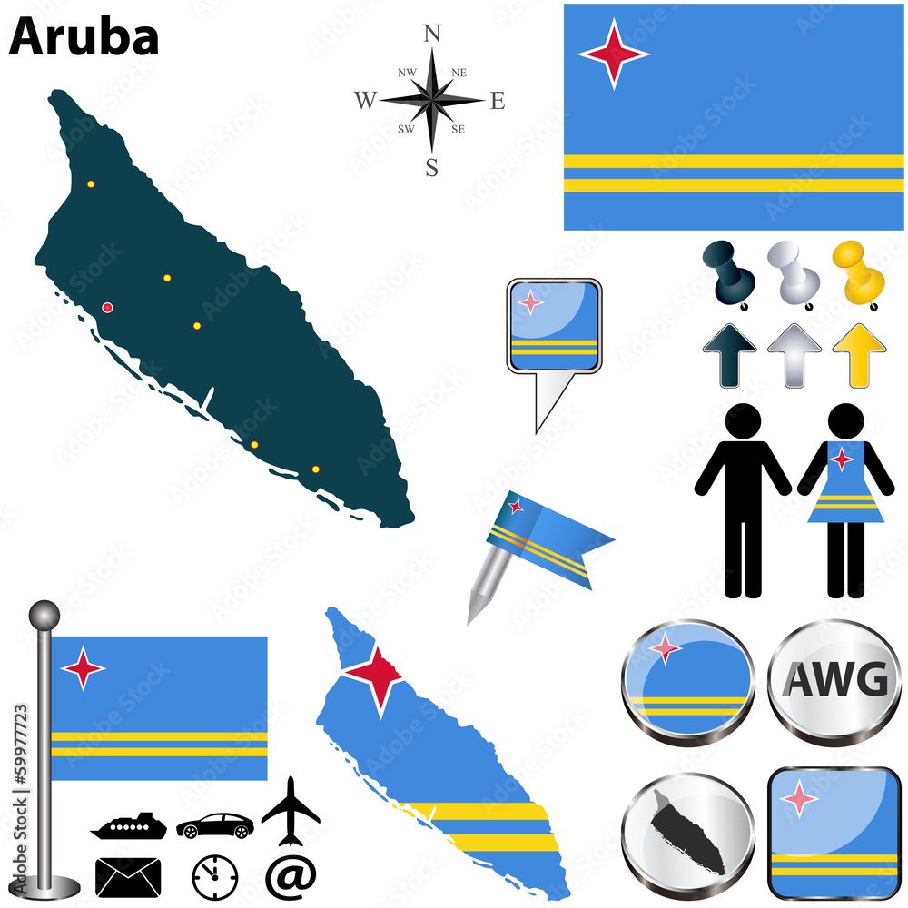 Map of Aruba Stock Vector | Adobe Stock