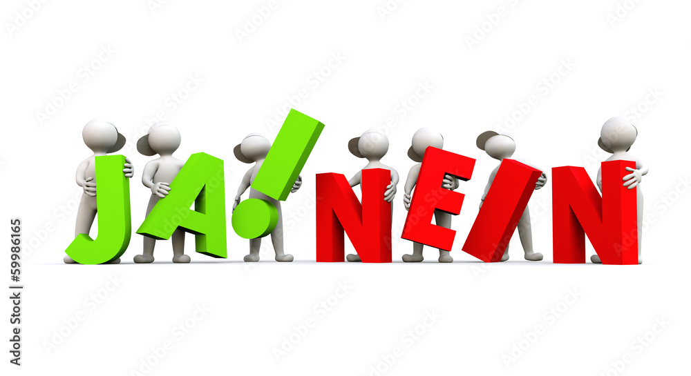 3D Man Ja! Nein Stock-Illustration | Adobe Stock