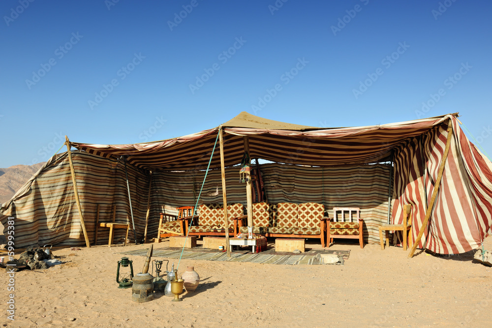 Bedouin tent in the desert of Wadi Rum Stock Photo | Adobe Stock