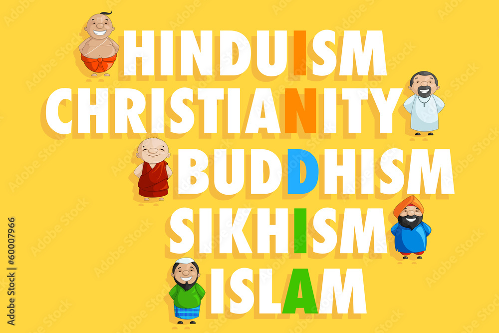illustration of Indian people of different caste forming India Stock ...