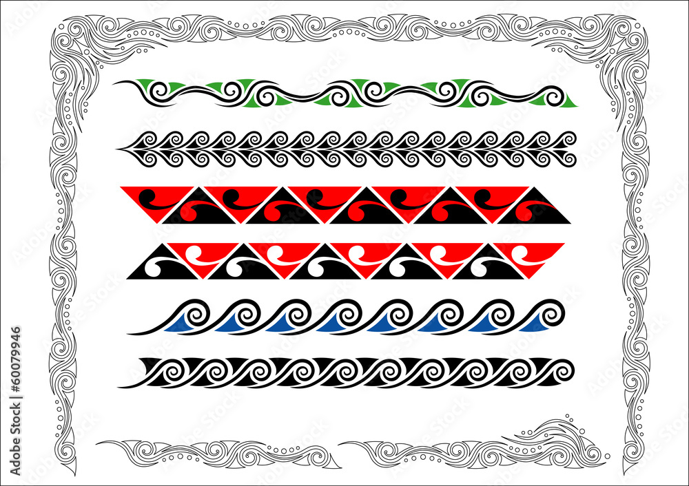 Maori Koru Borders Stock Vector | Adobe Stock