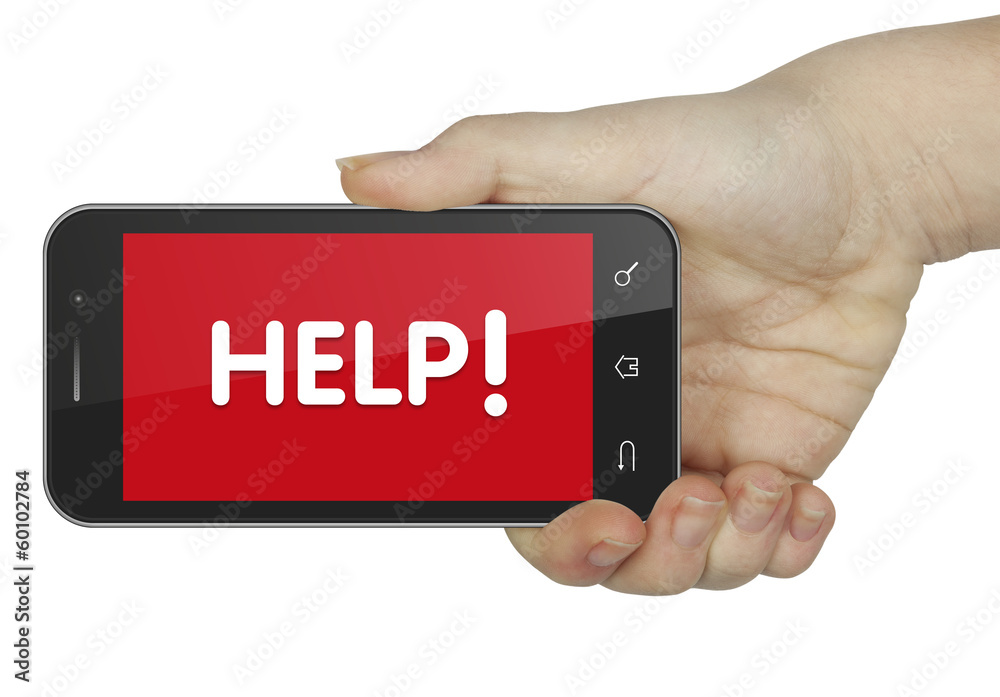 HELP! Phone foto de Stock | Adobe Stock