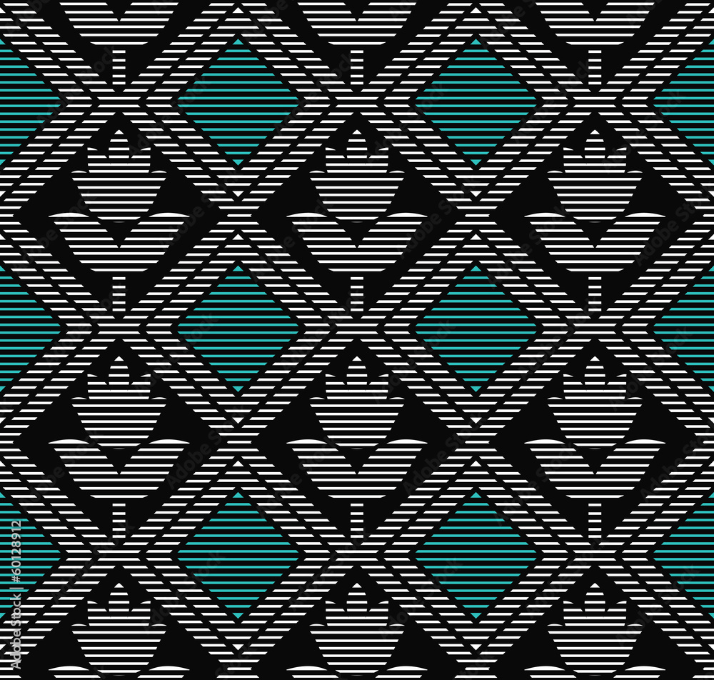 Seamless wallpaper with line art Stock Vector | Adobe Stock