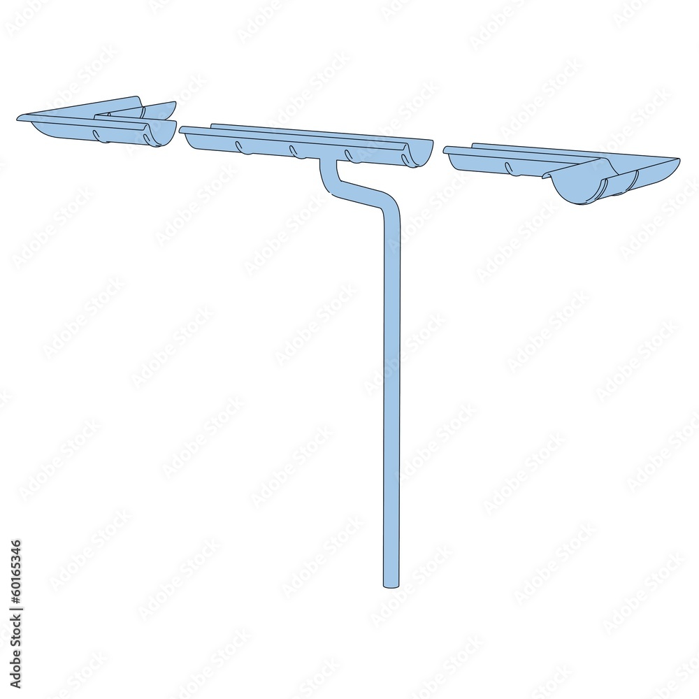cartoon image of roof gutter Stock Illustration | Adobe Stock