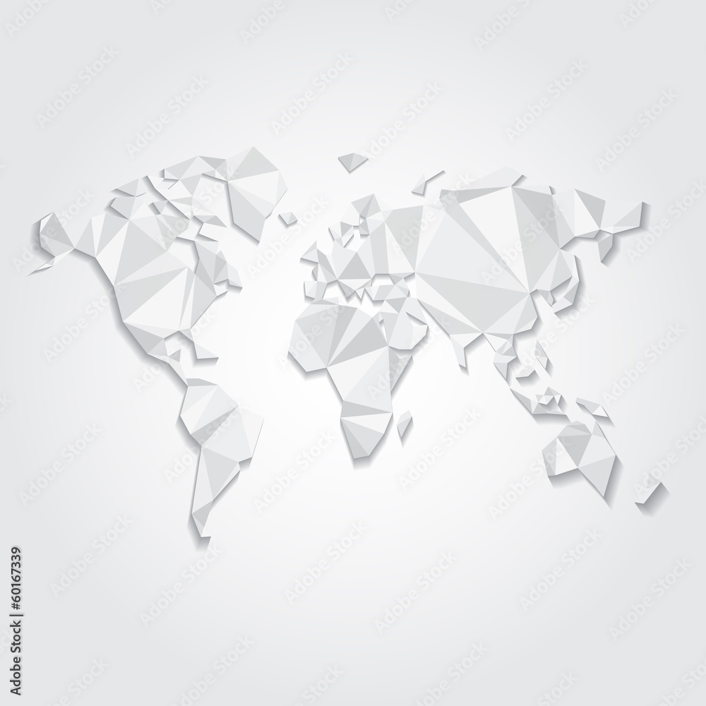 Triangular World Map vector file Stock Vector | Adobe Stock