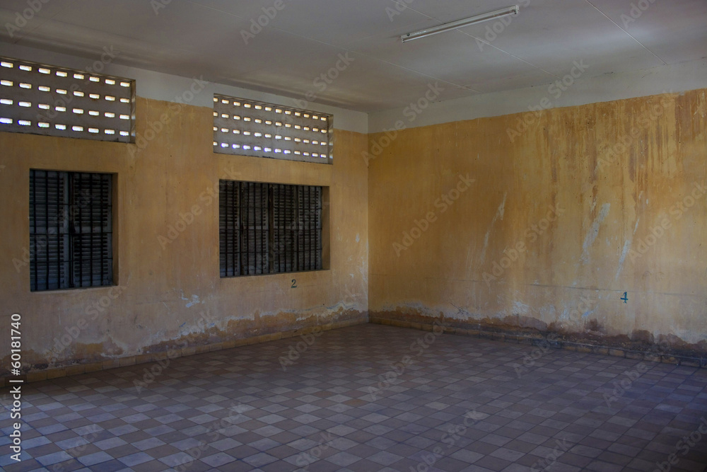 Cell in Tuol Sleng (S21) Prison, Phnom Penh, Cambodia Stock Photo ...