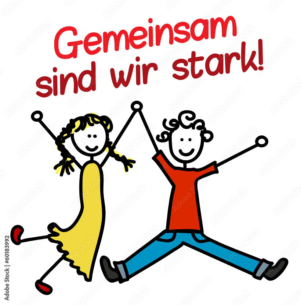 Gemeinsam sind wir stark Stock-Vektorgrafik | Adobe Stock