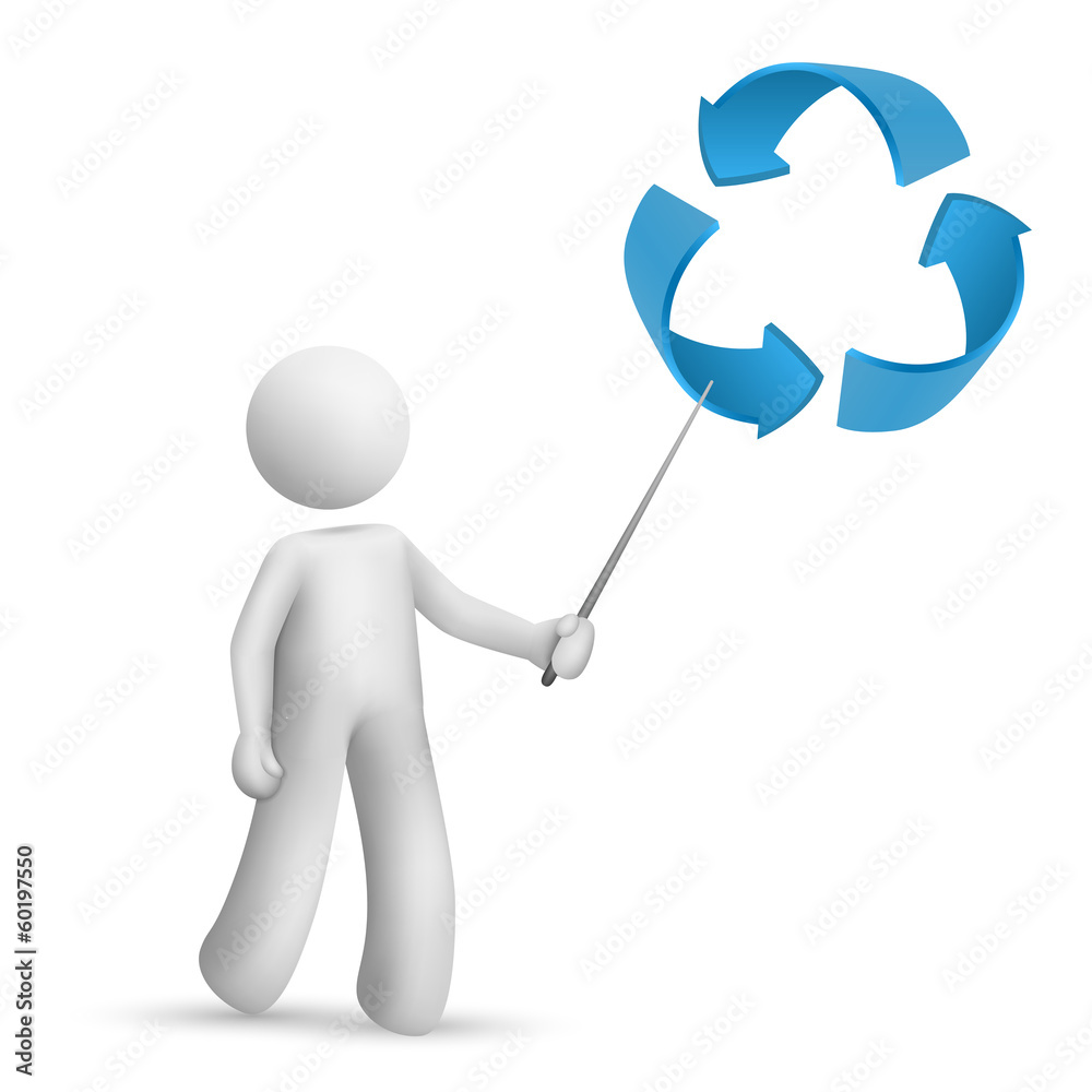 Recycle Man Logo Vector