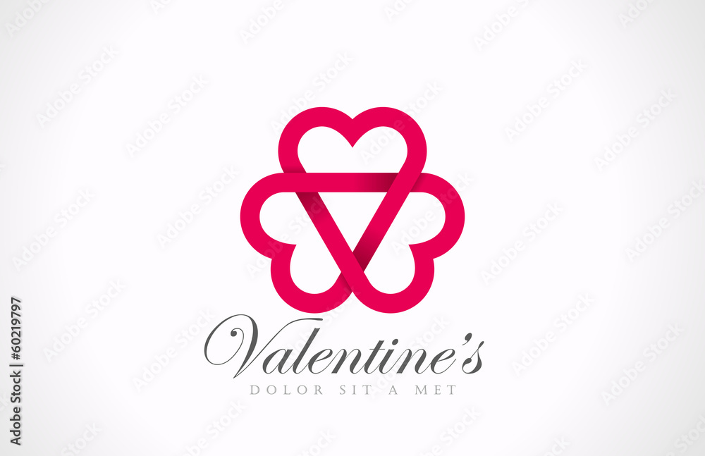 Logo Three Looped Hearts - Love triangle. Infinite loving Stock Vector ...