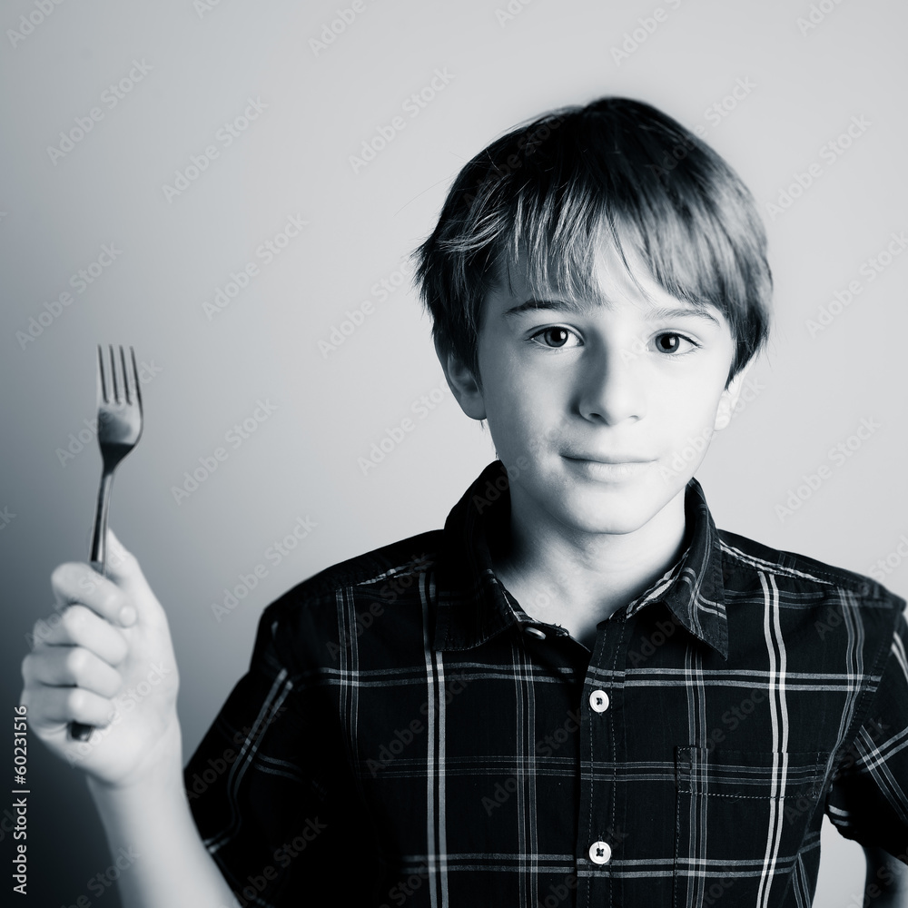 hungry child Stock Photo | Adobe Stock