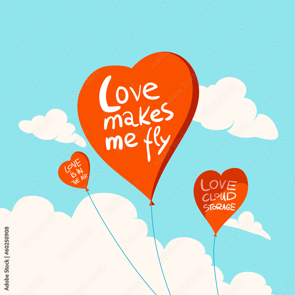 Love makes me fly Stock Vector | Adobe Stock