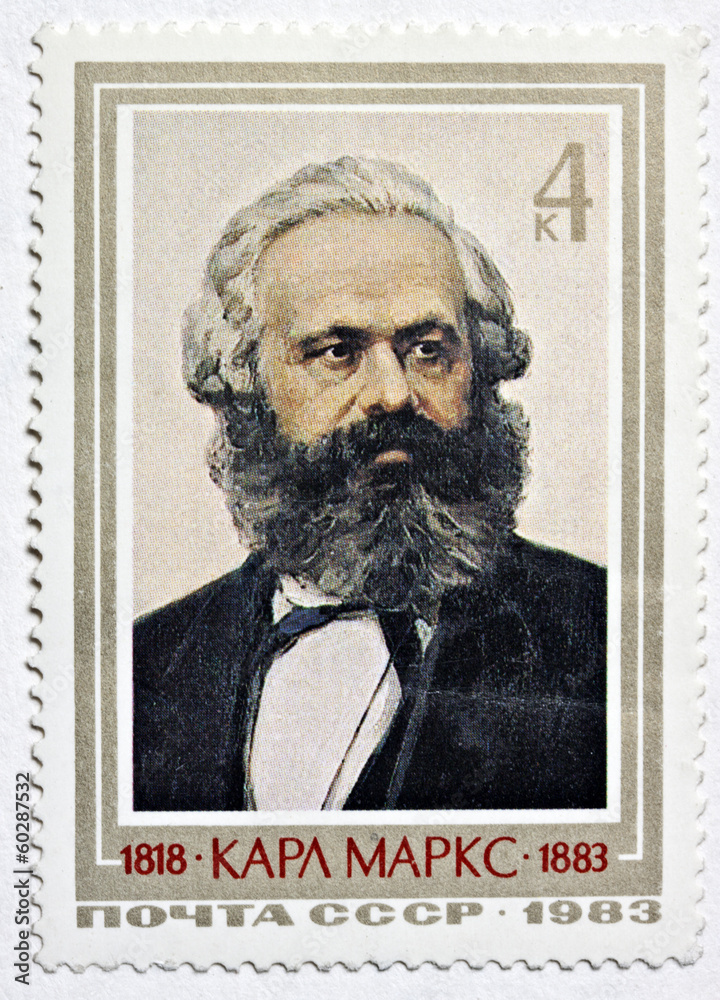 Soviet Union retro post stamp/ Karl Marx Stock Photo | Adobe Stock
