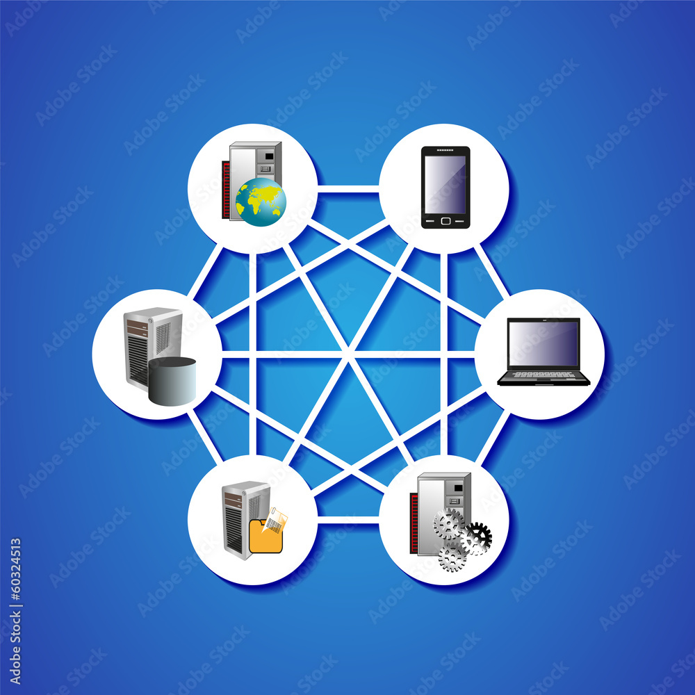 Point to Point application Integration Topology Stock Vector | Adobe Stock