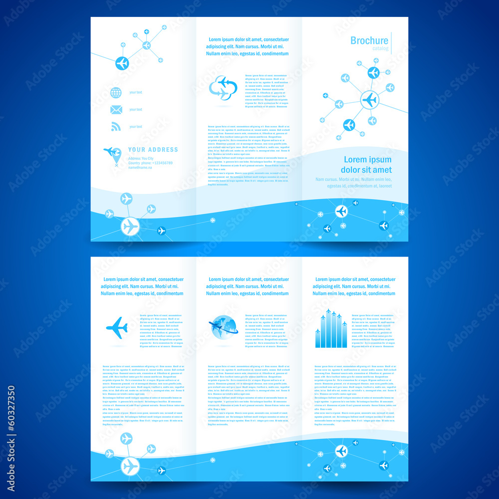 brochure folder leaflet airplane airline flight Stock Vector | Adobe Stock