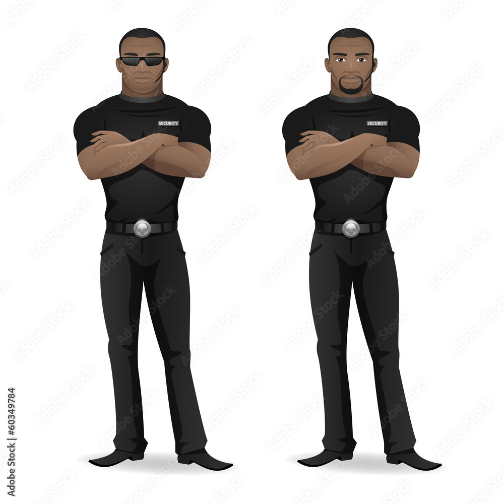 Black man security guard of nightclub Stock Vector | Adobe Stock