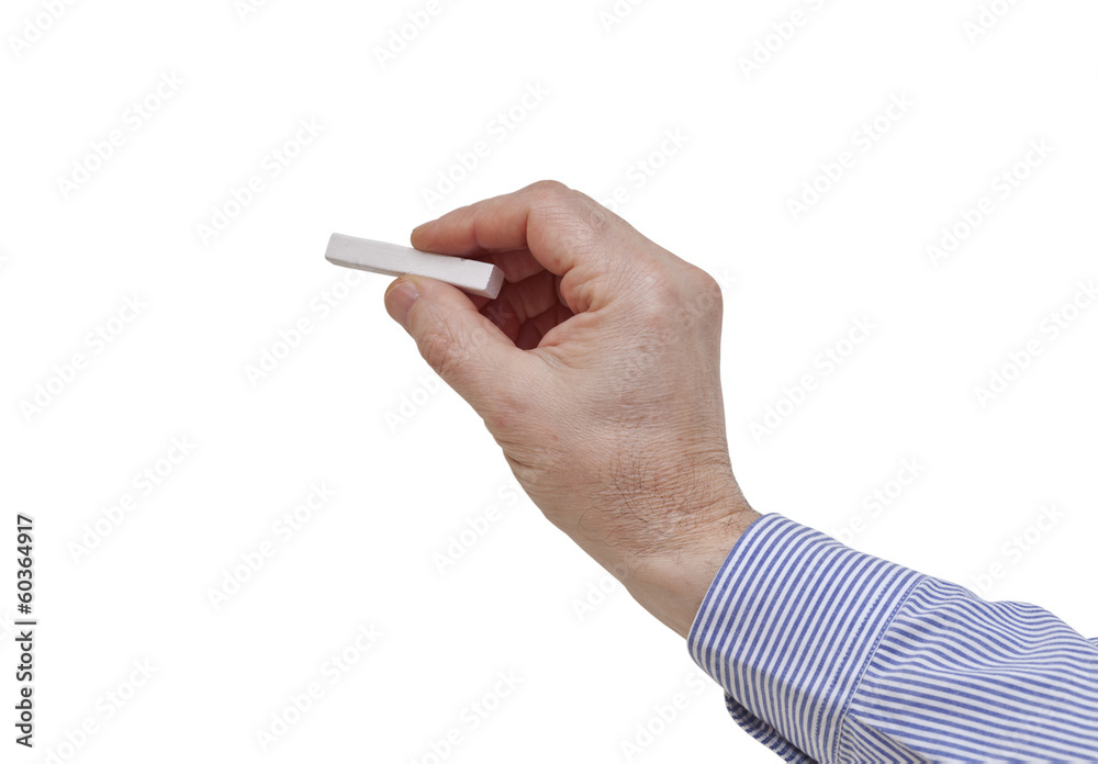 Hand mit Kreide freigestellt. Stock-Foto | Adobe Stock