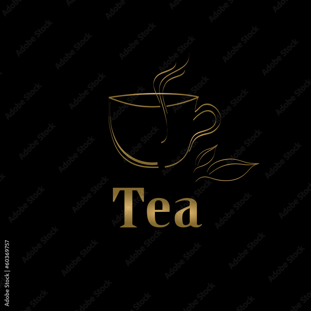 Cup of tea. Vector label, idea (poster) for your menu Stock Vector ...