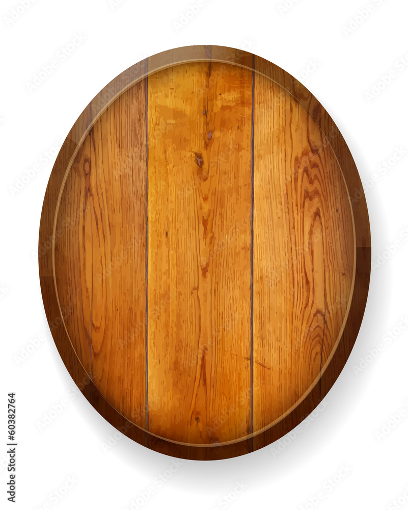 Realistic wooden round board. Stock Vector | Adobe Stock