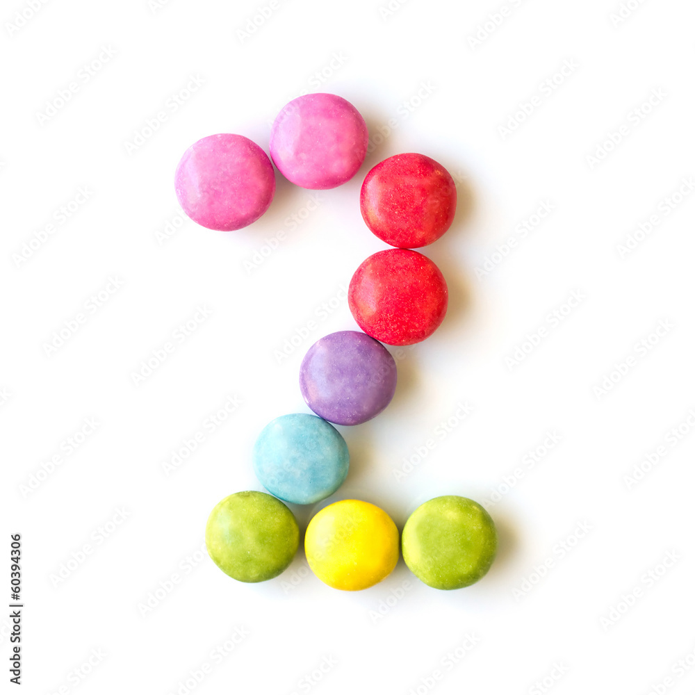 Number two , smarties Stock Photo | Adobe Stock