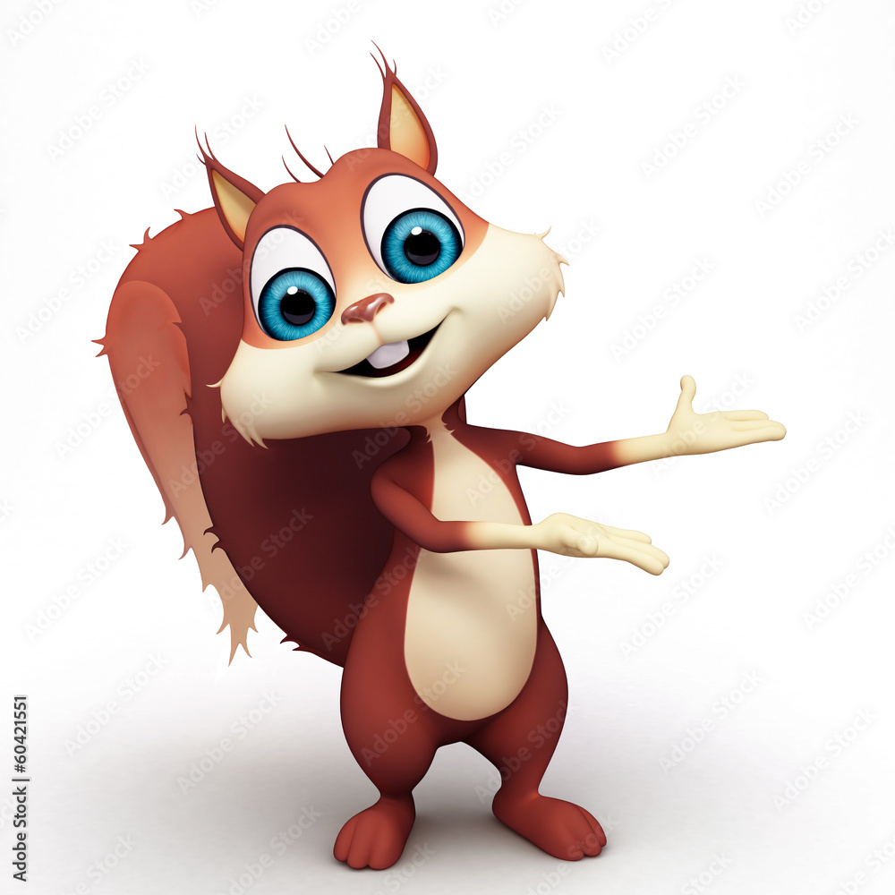 Squirrel with pointing Stock Photo | Adobe Stock