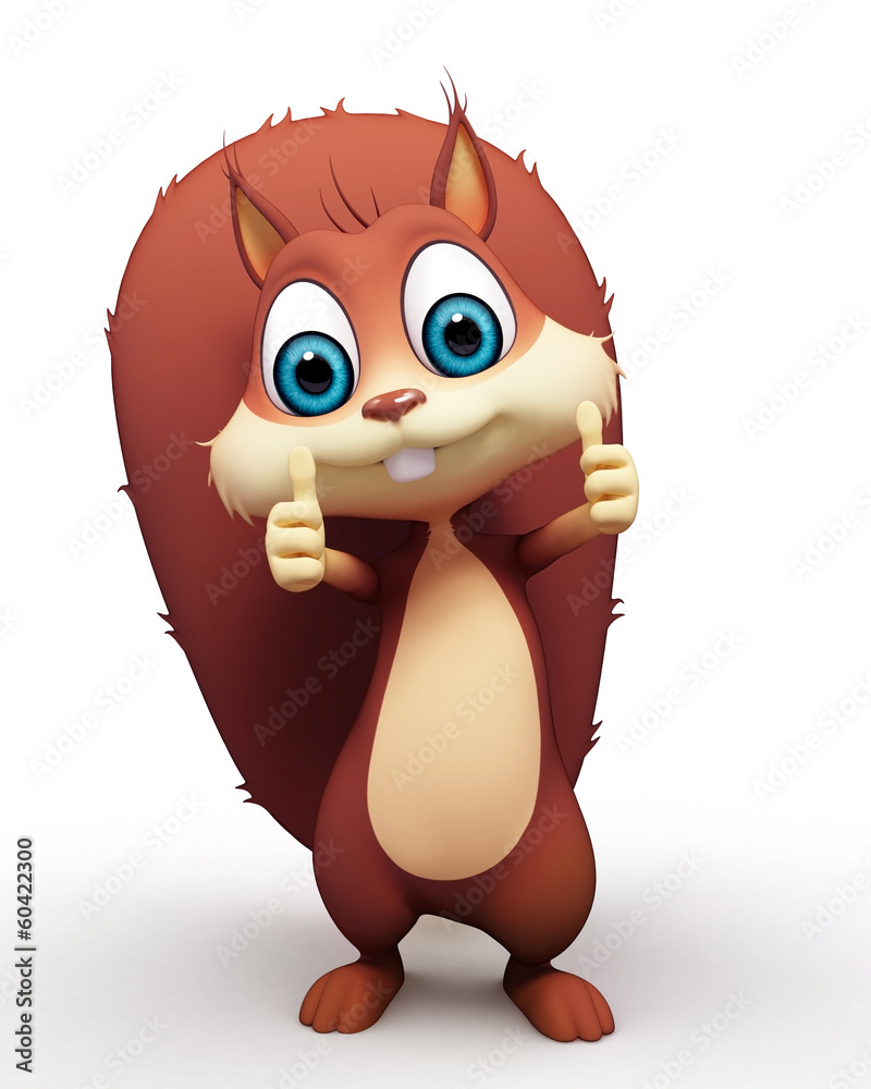 Squirrel with thumbs up Stock Illustration | Adobe Stock