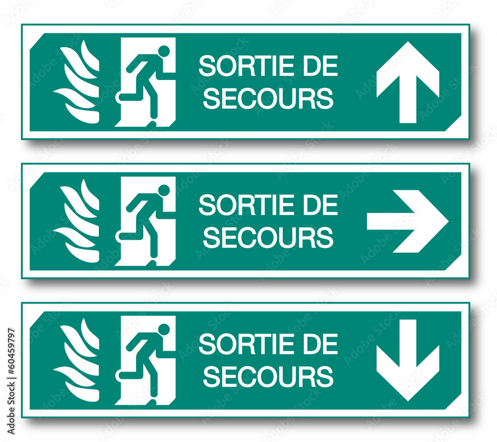 Vecteur Stock Panneau Sortie de secours. | Adobe Stock