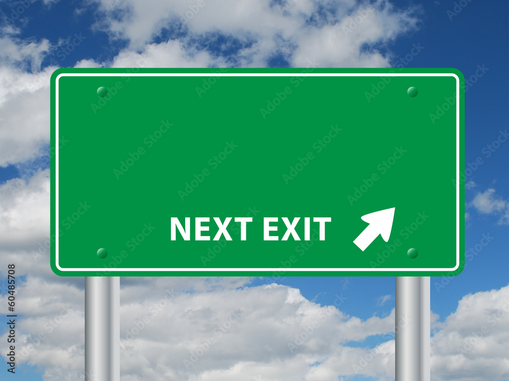 Blank Exit Road Sign