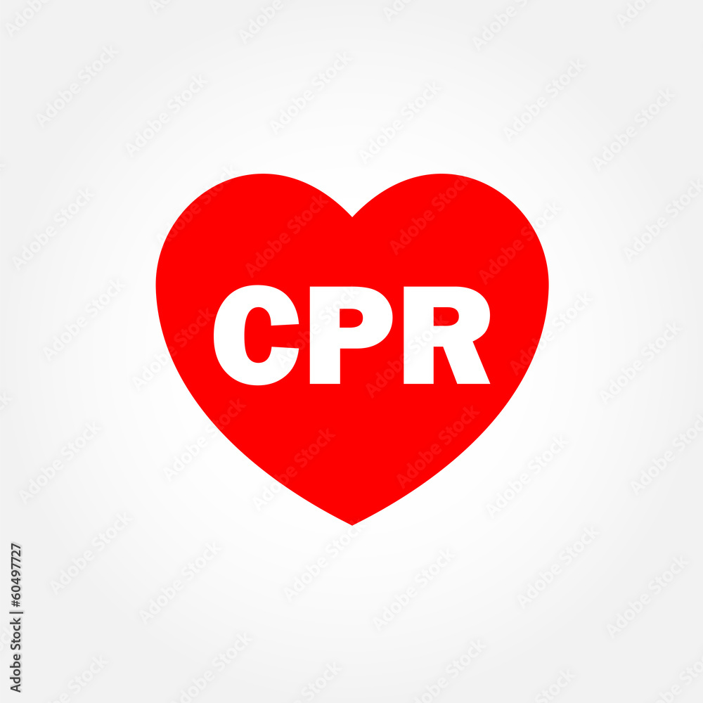 Heart icon with CPR sign Stock Vector | Adobe Stock