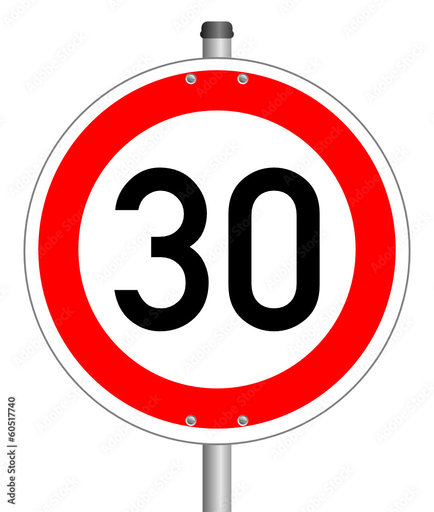 Tempolimit 30 Schild #140120-svg10 Stock-Vektorgrafik | Adobe Stock