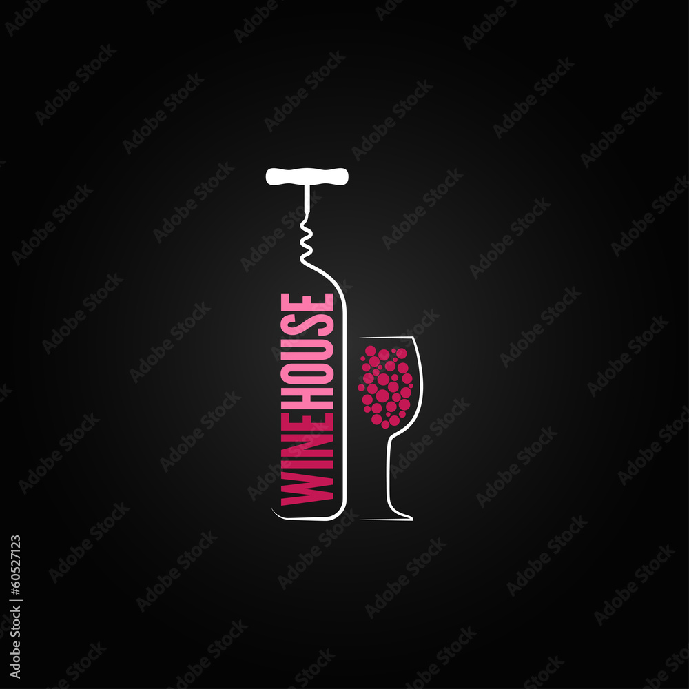 wine bottle glass design menu background Stock Vector | Adobe Stock