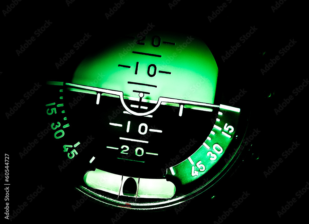 Attitude Indicator - control panel in the airplane cockpit Stock Photo ...