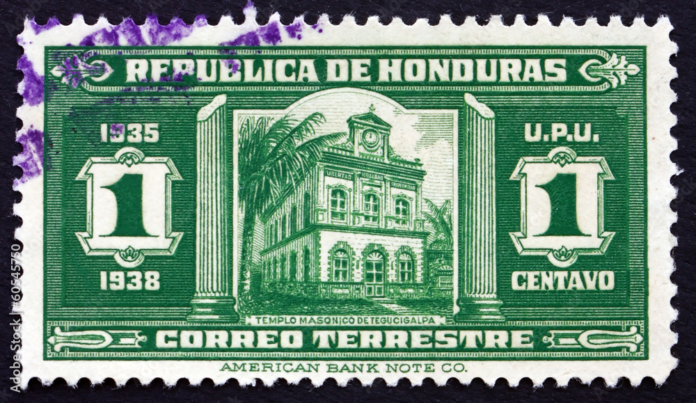 Postage stamp Honduras 1935 Masonic Temple, Tegucigalpa Stock Photo ...