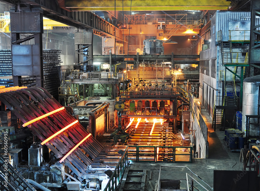 Stahlwerk Fabrik // steel plant factory Stock Photo | Adobe Stock