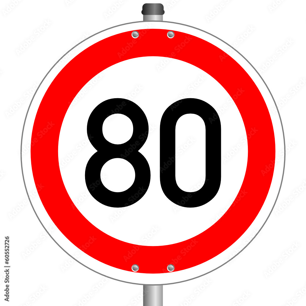 Tempolimit Schild 80 #140121-svg12 Stock-Vektorgrafik | Adobe Stock