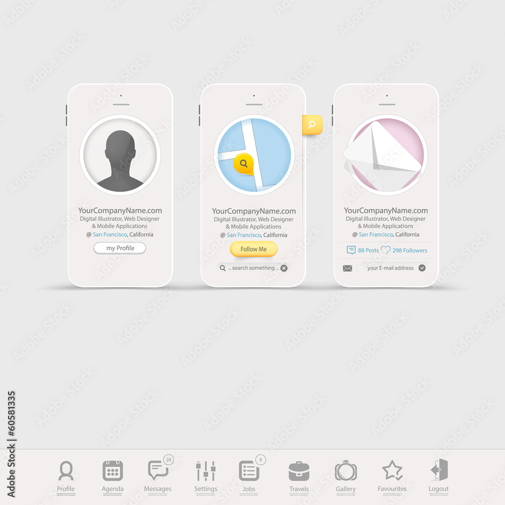 Infographics design UI Elements with icons for templates Stock Vector ...