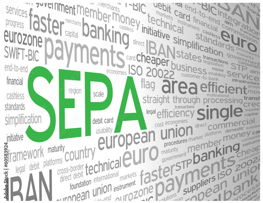 "SEPA" Tag Cloud (money transfer euro payment transaction) Stock Vector ...