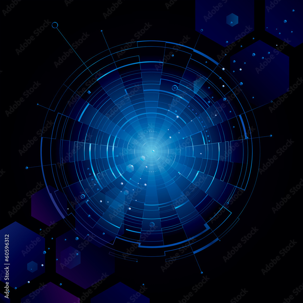 Abstract technology dark blue background. Stock Vector | Adobe Stock