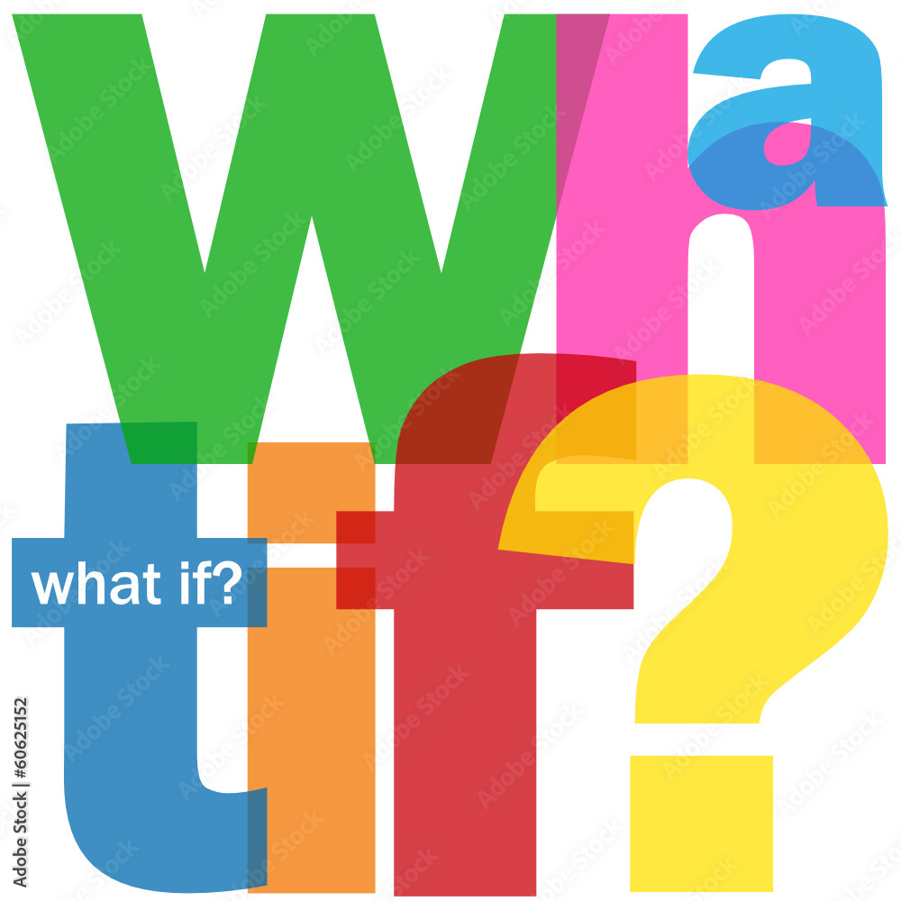 "WHAT IF?" Letter Collage (questions information help how about) Stock ...
